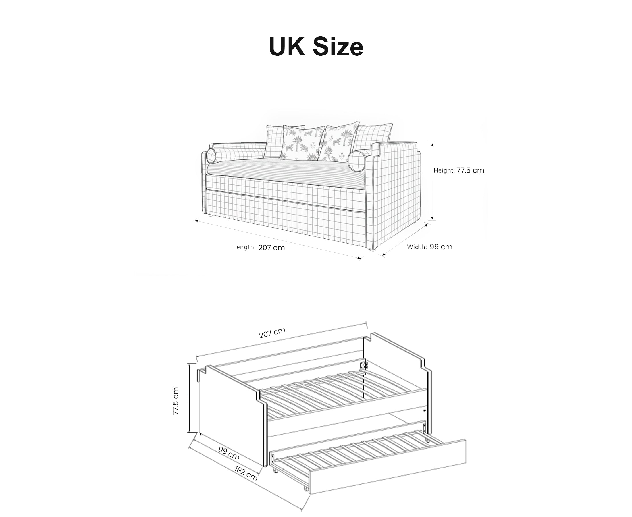 The Posie Upholstered Pink Gingham Single Bed – Posie and Penn
