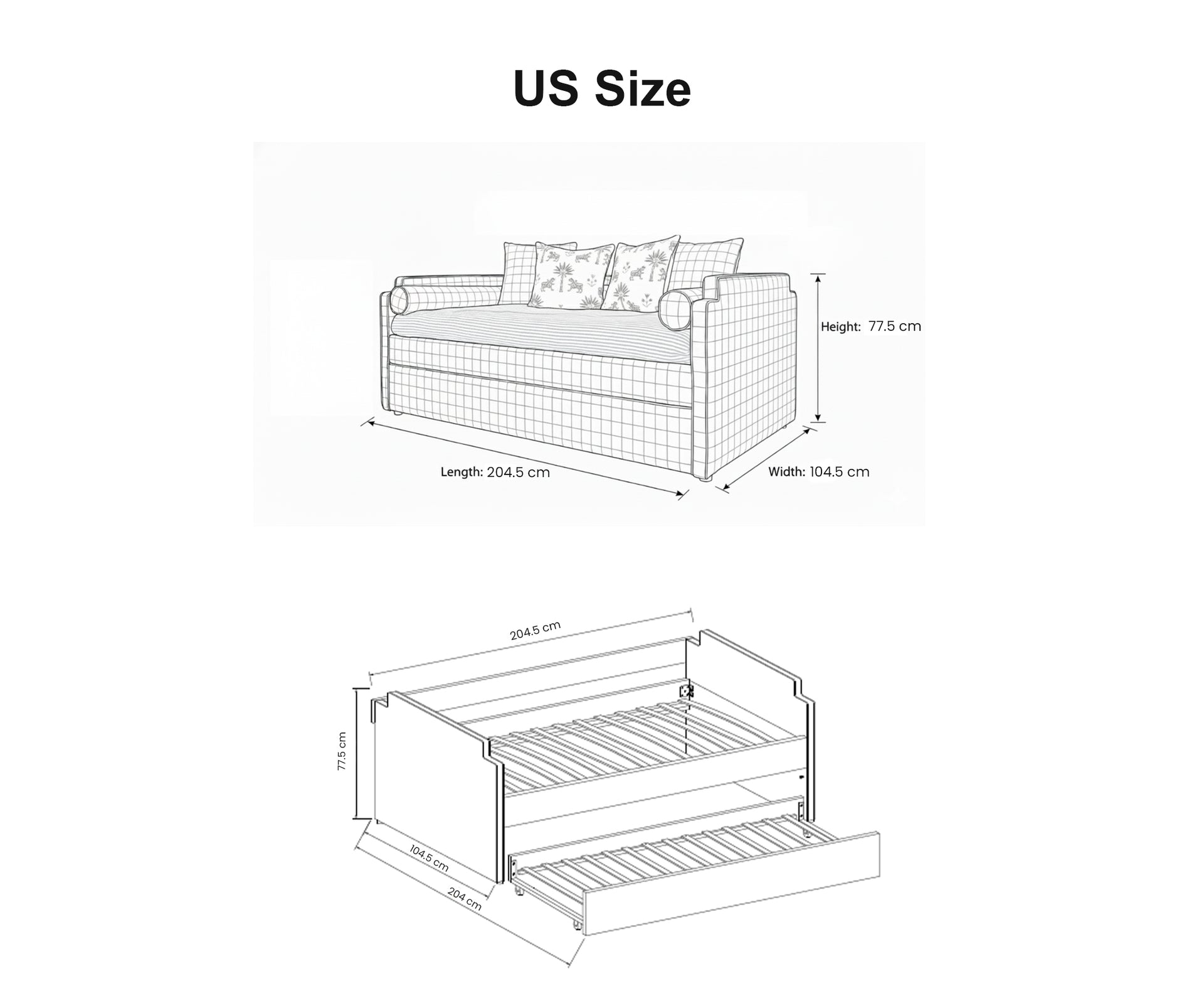 The Posie Upholstered Pink Gingham Single Bed – Posie and Penn